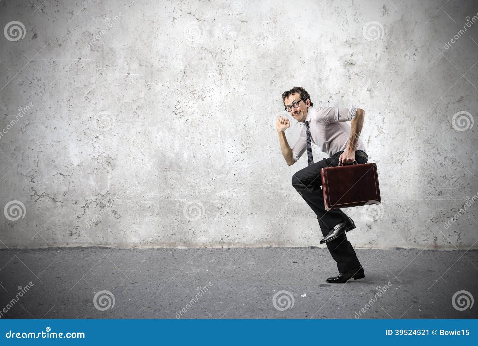 Businessman Smiling and Running Fast Stock Image - Image of body ...