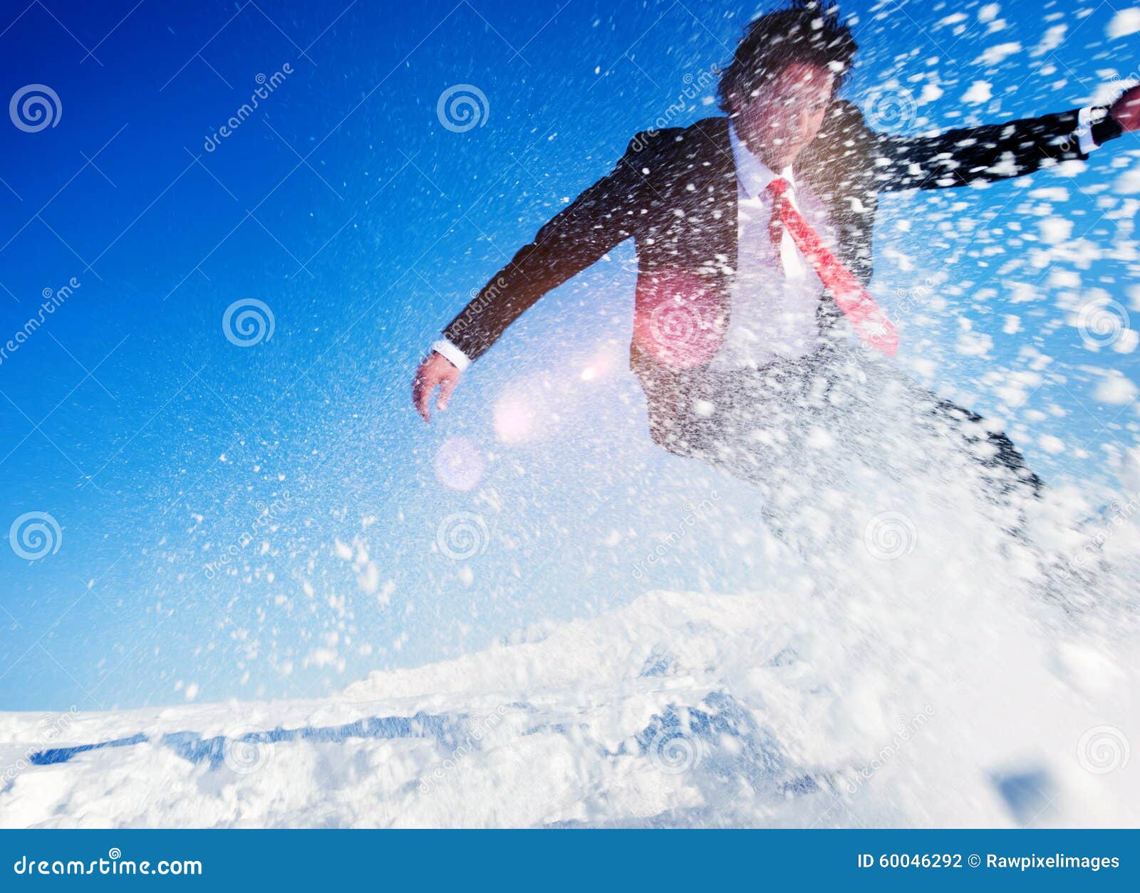 Businessman Snow Boarding Activity Lifestyle Concept Stock Photo ...