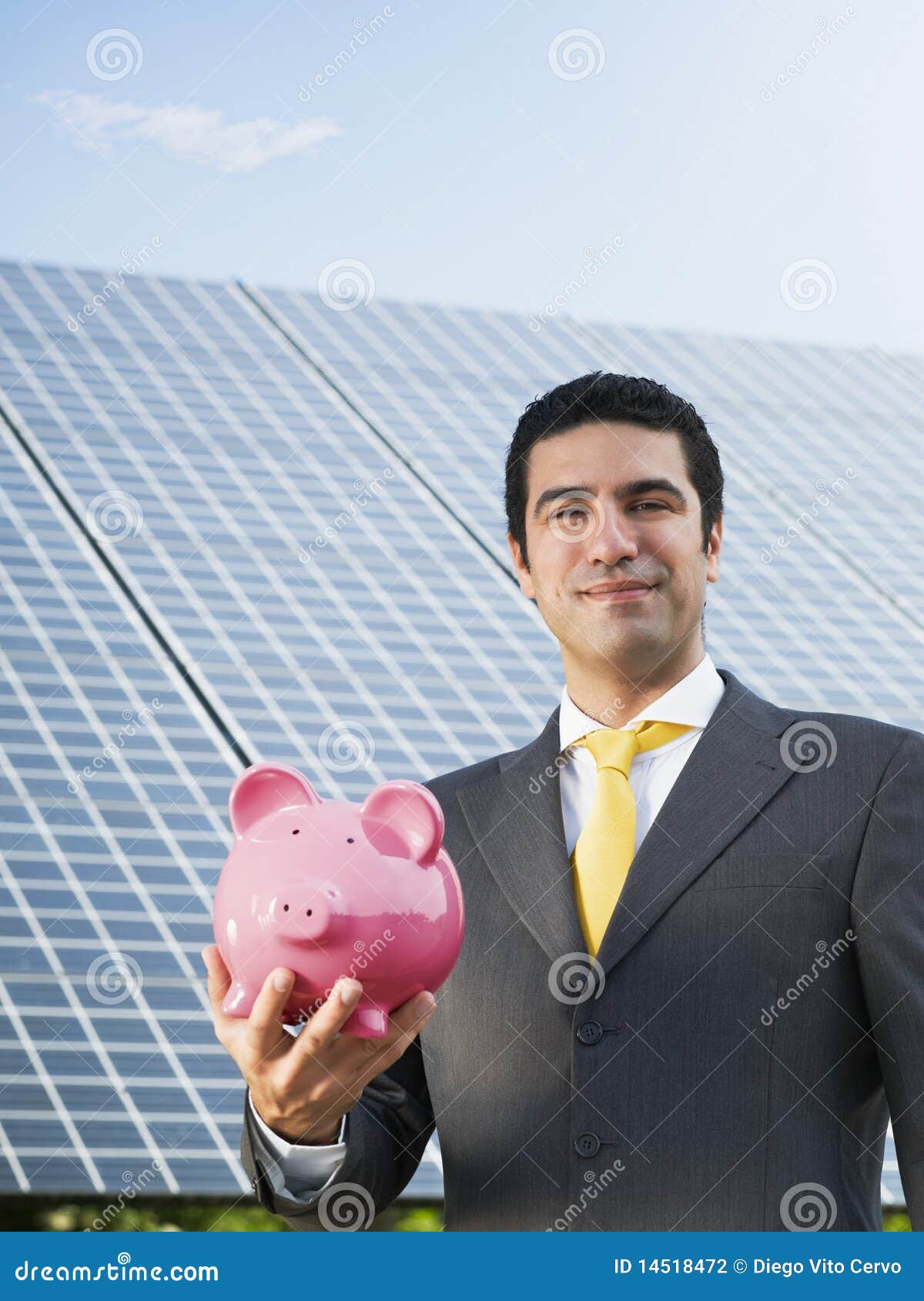 Businessman and Solar Panels Stock Photo - Image of collectors, camera ...