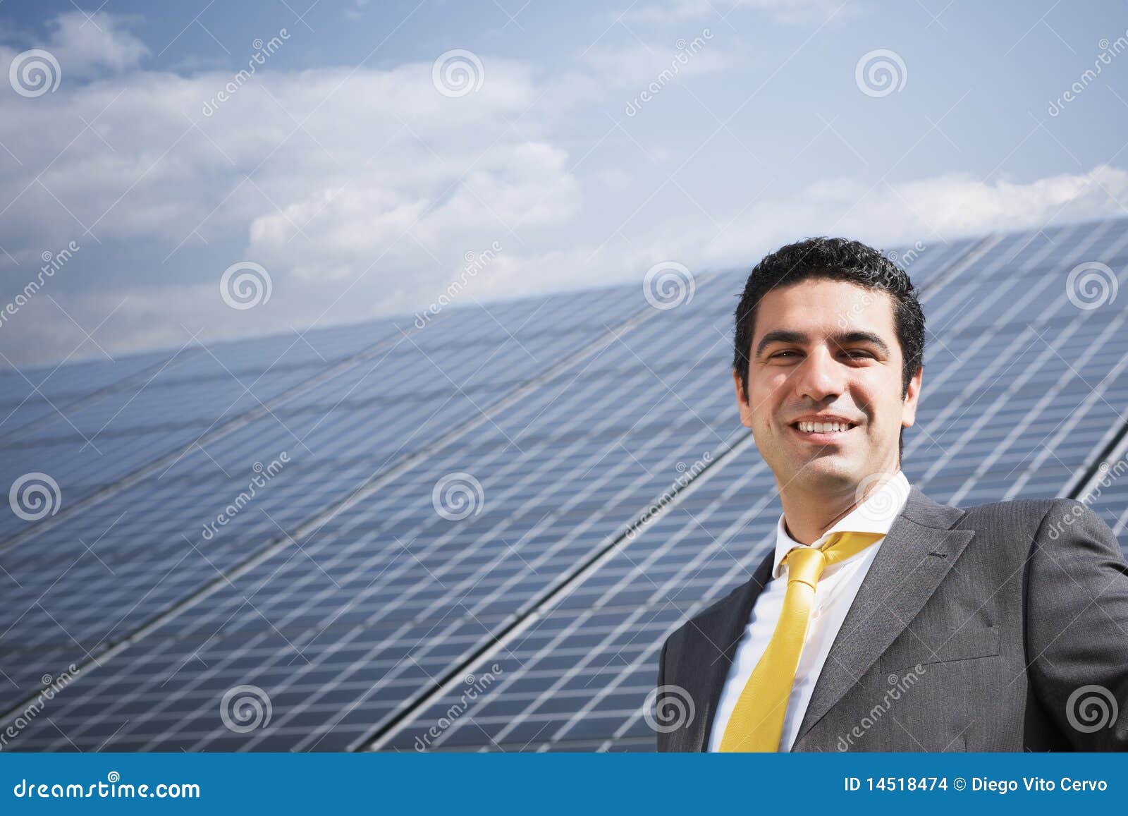 Businessman and Solar Panels Stock Photo - Image of adult, engineer ...