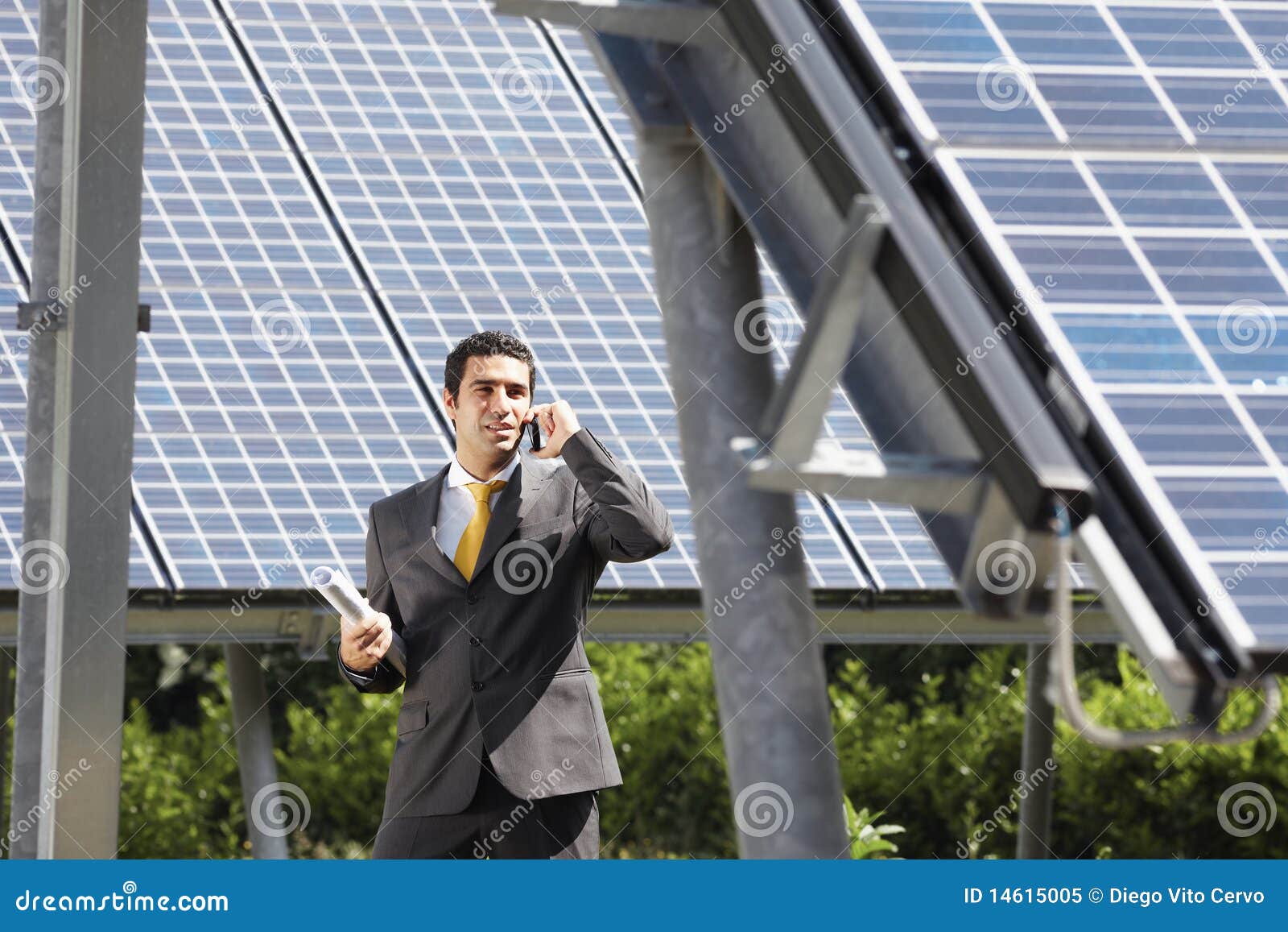 Businessman and Solar Panels Stock Image - Image of male, panel: 14615005