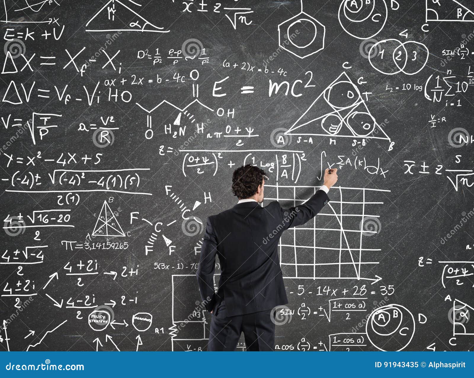 Businessman Solve Problems with Math Calculations Stock Image - Image ...