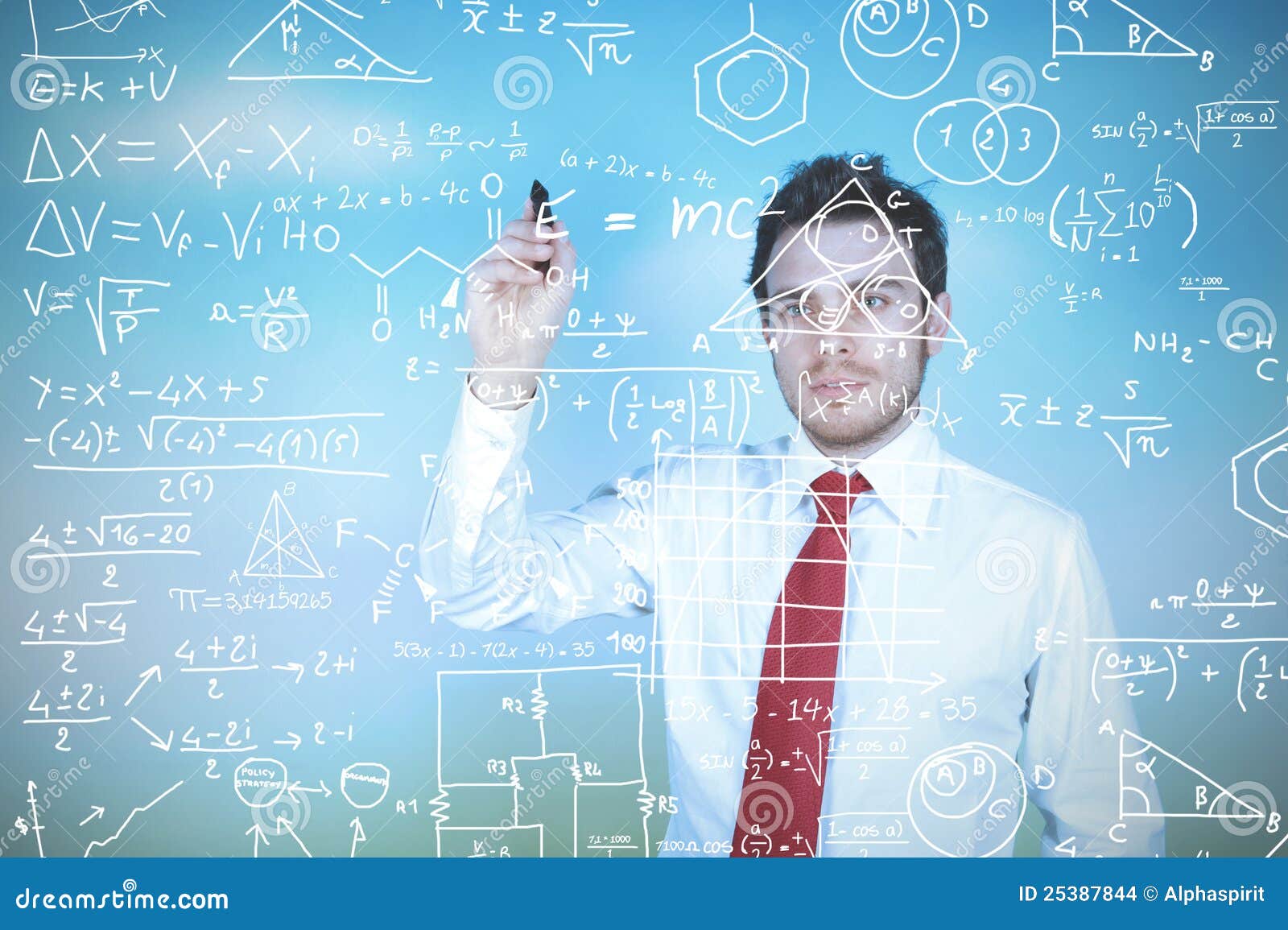 Businessman Solves Problems Stock Photo - Image of calculate ...
