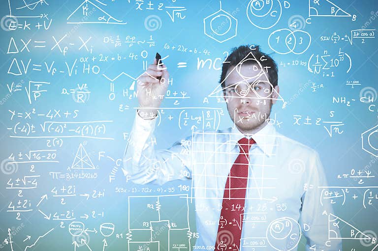 Businessman Solves Problems Stock Photo - Image of calculate ...