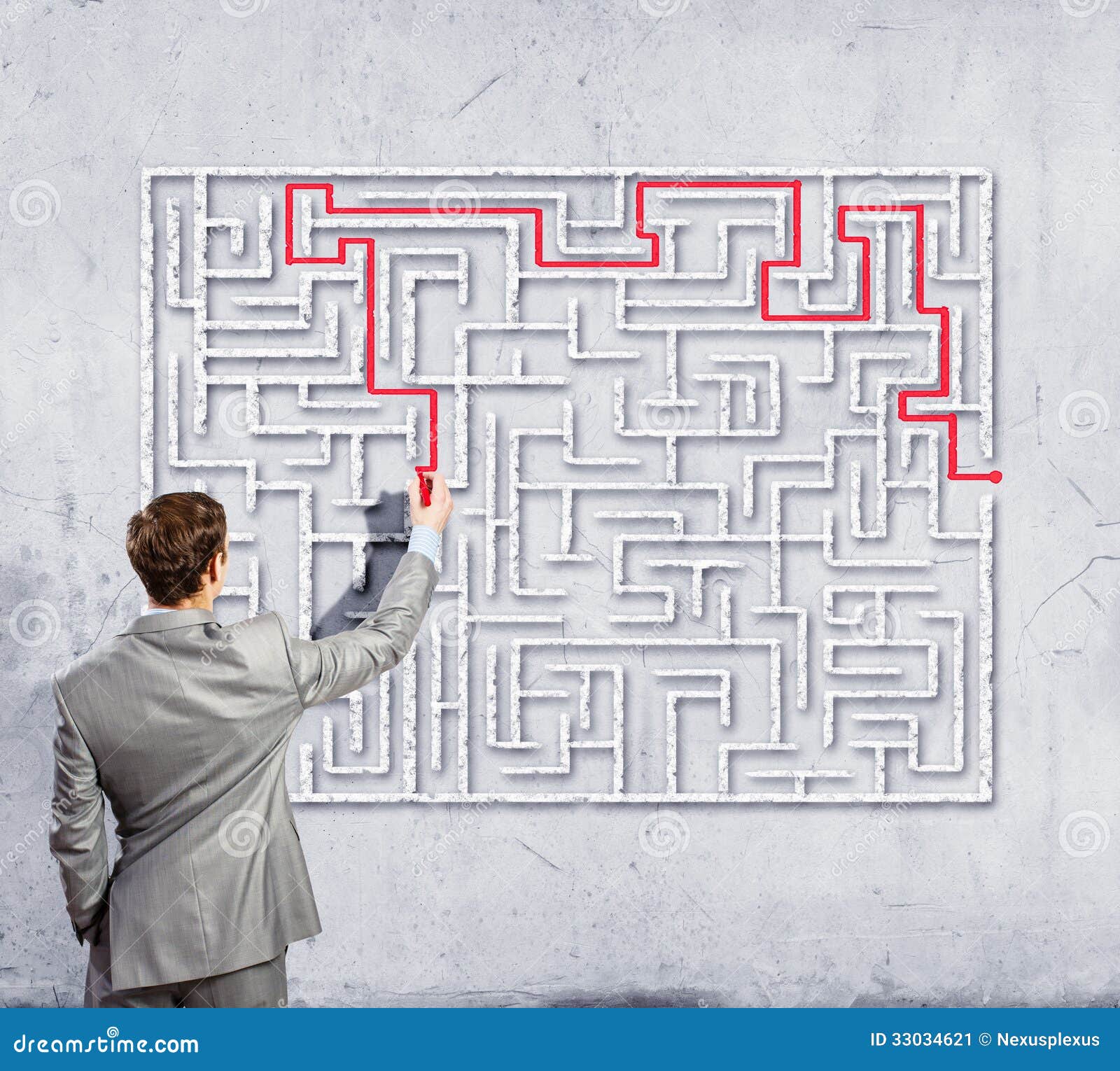 Businessman Solving Labyrinth Problem Stock Image - Image of business ...