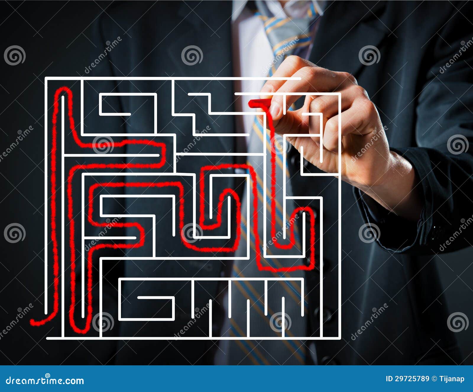 Businessman solving a maze stock image. Image of solve - 29725789
