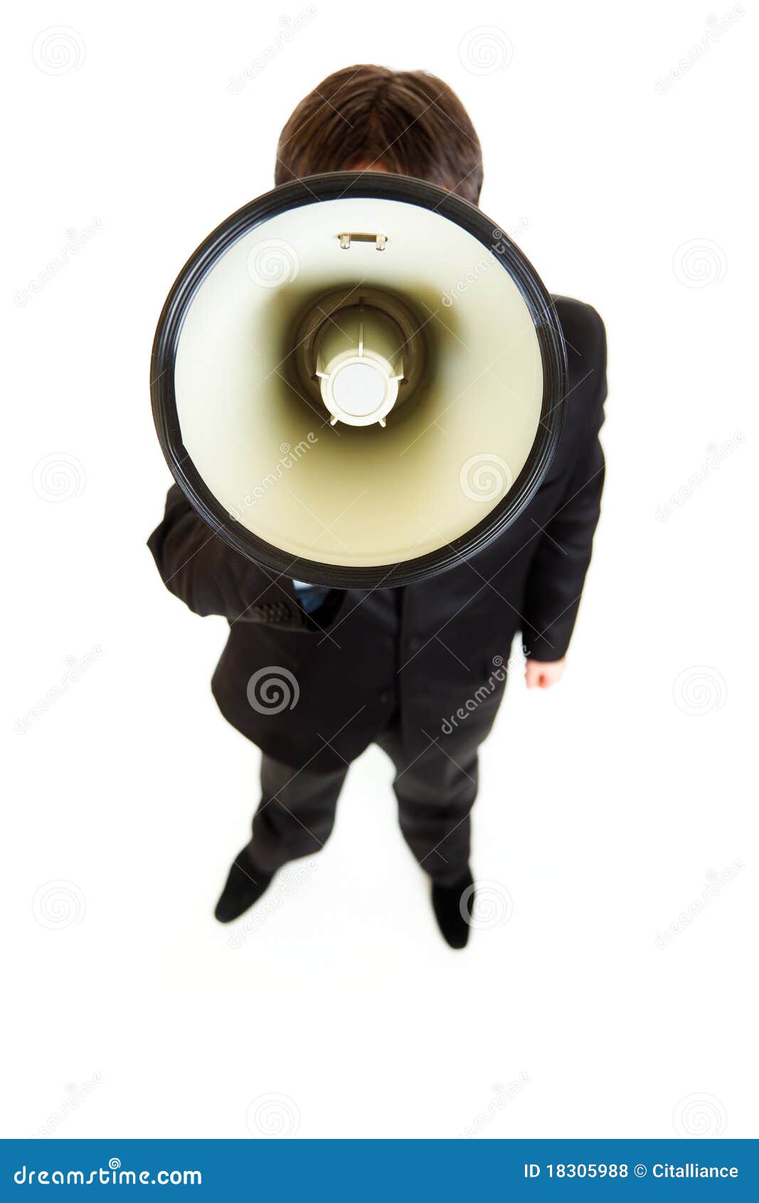 Businessman Speaking into Megaphone Stock Photo - Image of male, asian ...