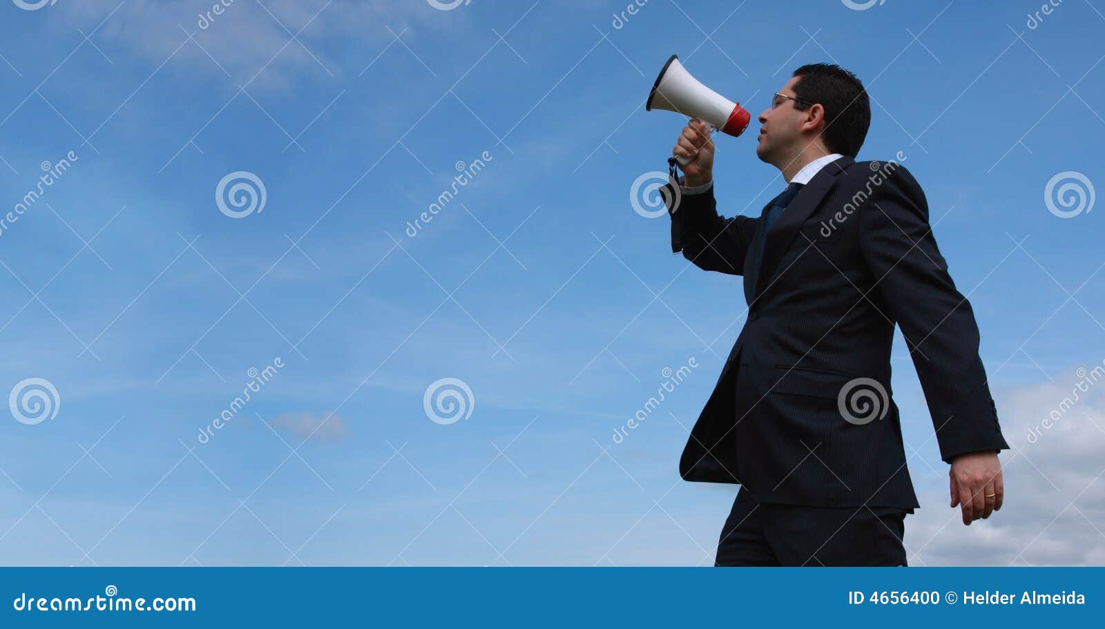 Businessman Speaking with a Megaphone Stock Photo - Image of energy ...