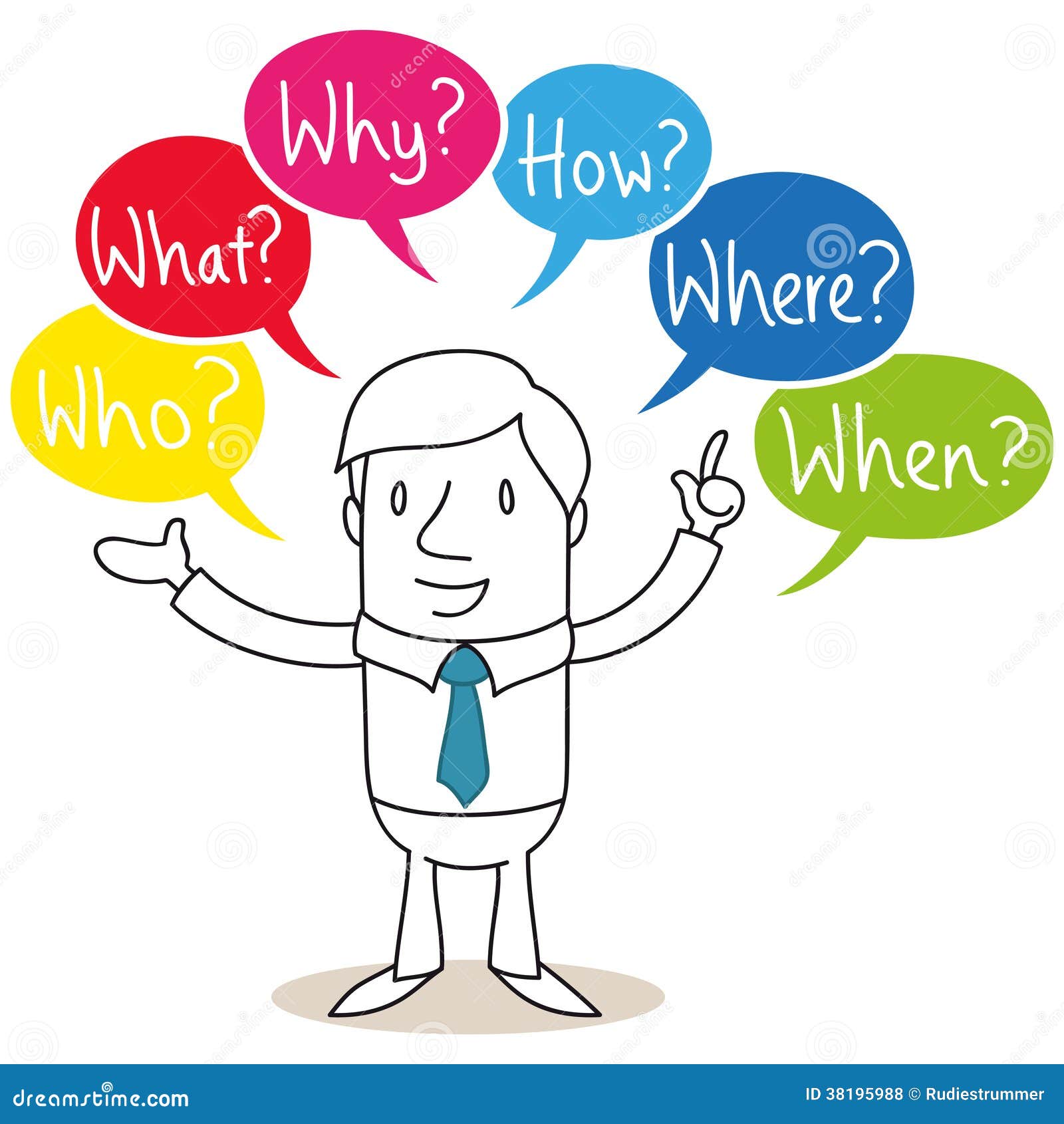 Businessman With Speech Bubbles Who... Stock Vector - Image: 38195988