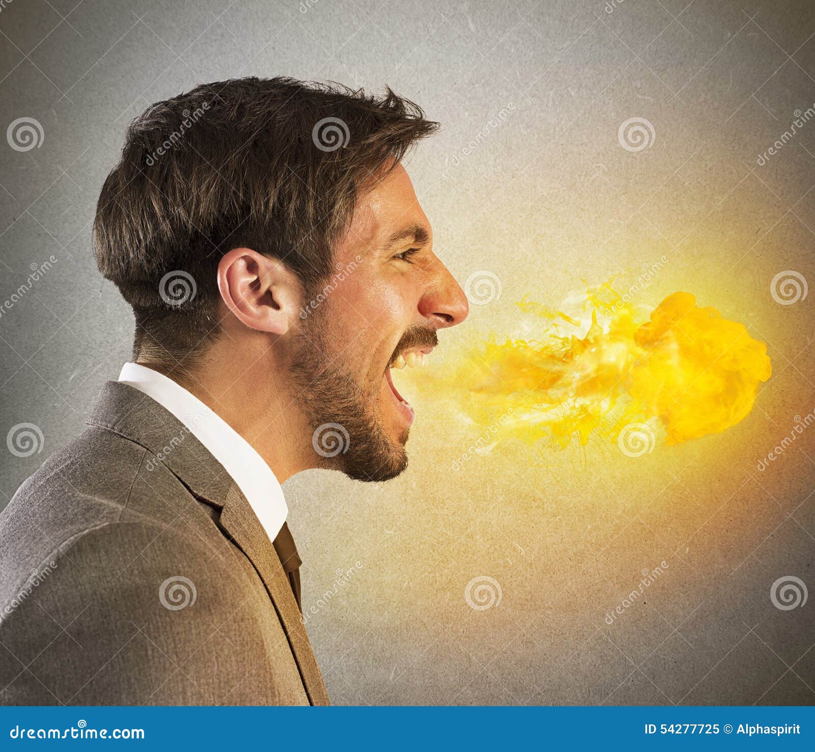 Businessman spits fire stock image. Image of anger, fail - 54277725