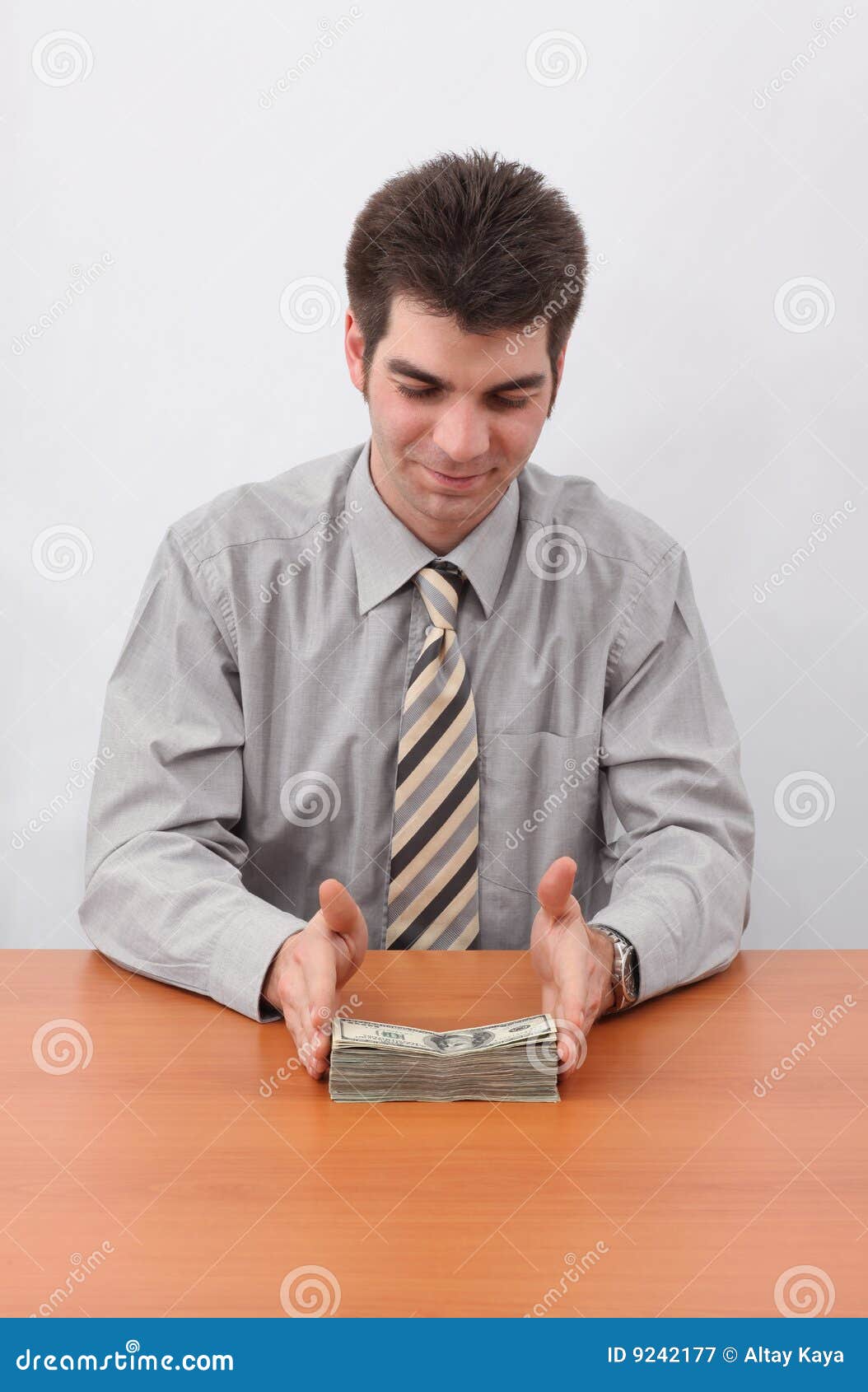 Businessman and Stack of Money Stock Image - Image of color, manager ...