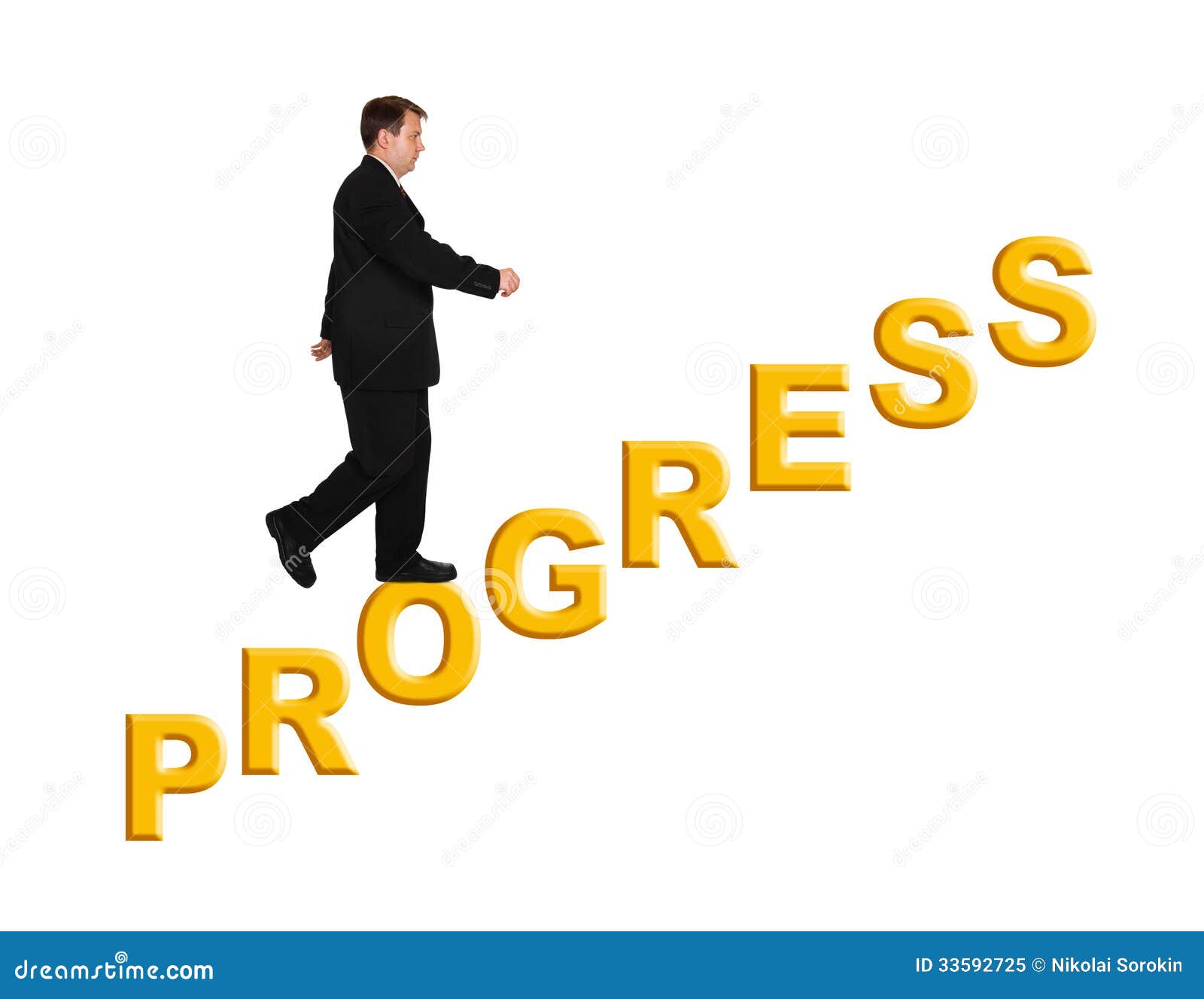 Businessman and Stairs Progress Stock Image - Image of growth ...