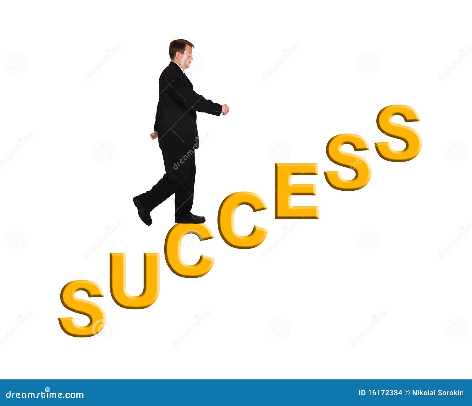 Businessman and Stairs Success Stock Photo - Image of background ...