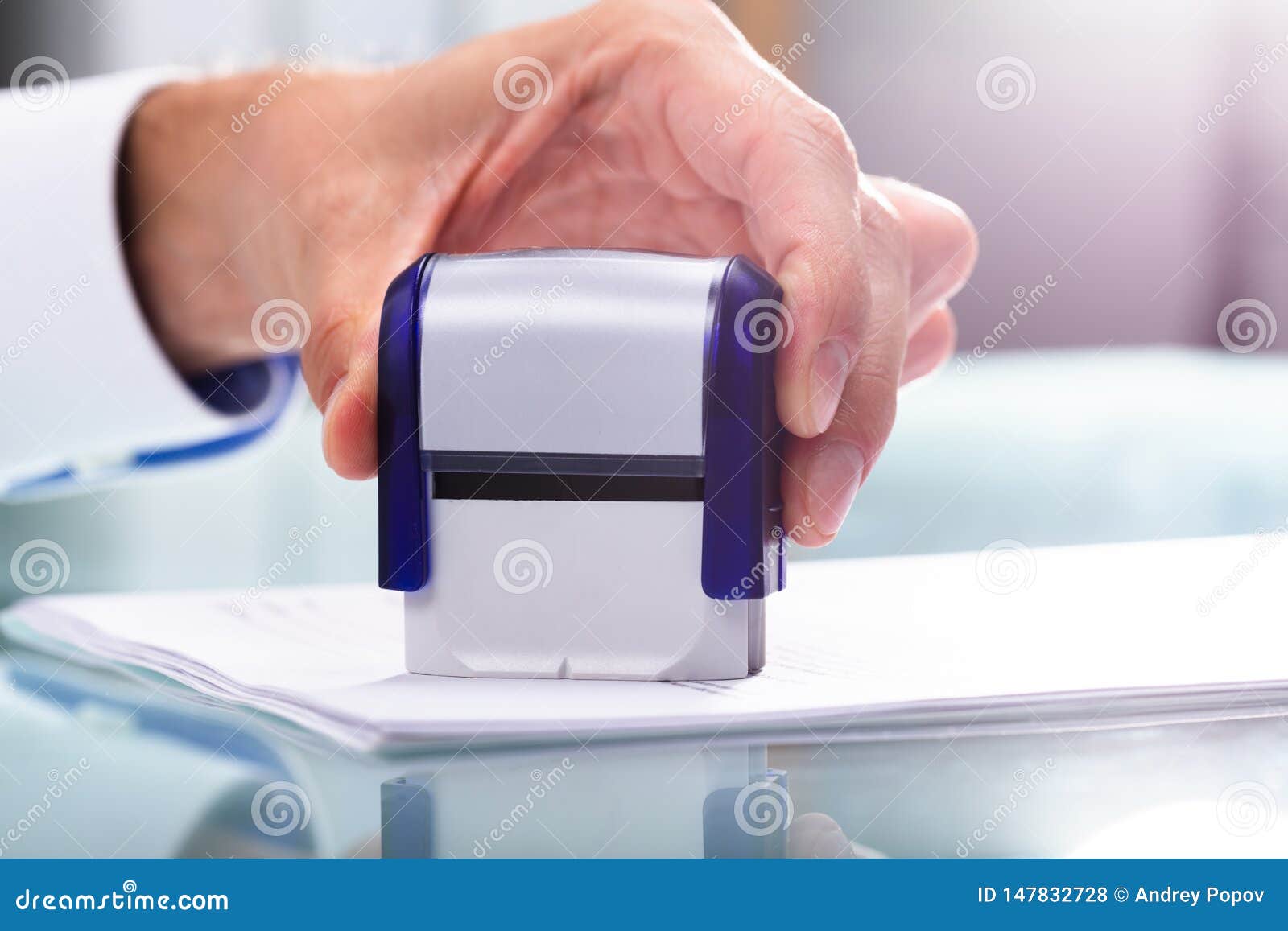 Businessman Stamping Approved on Document Stock Photo - Image of ...