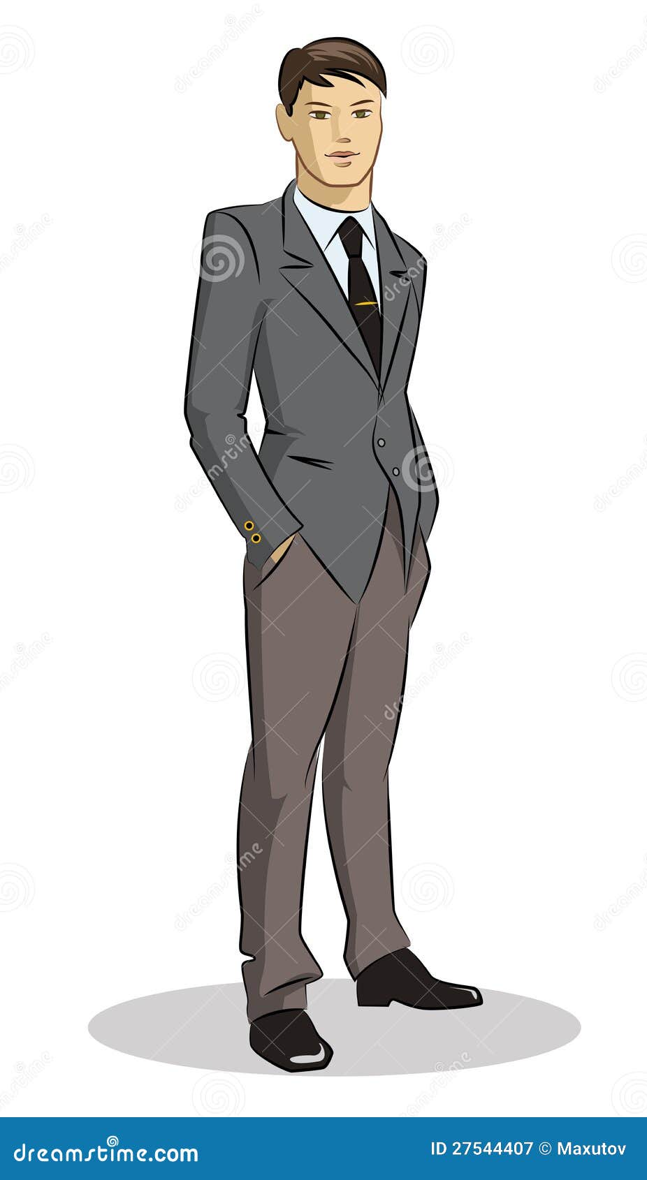 Businessman standing stock vector. Illustration of cheerful - 27544407