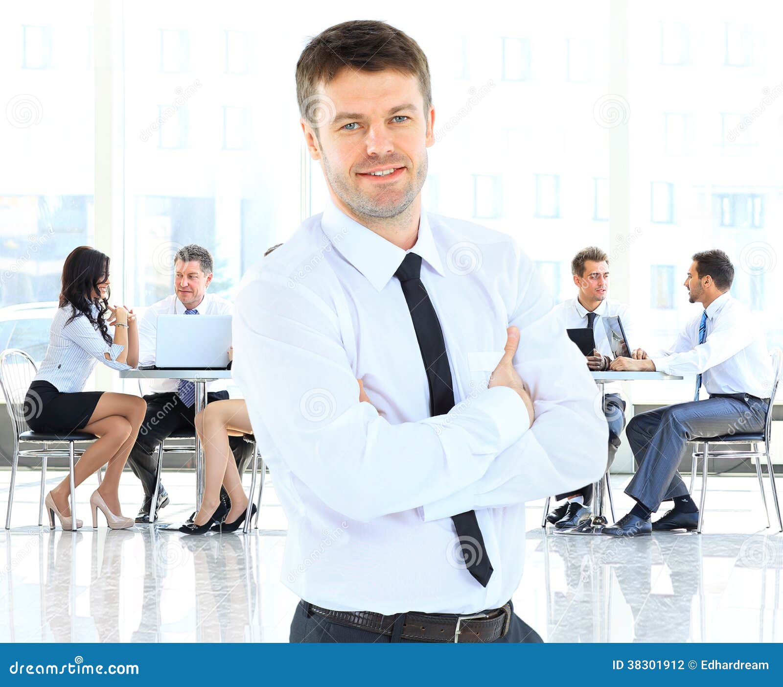 Businessman standing stock photo. Image of attractive - 38301912
