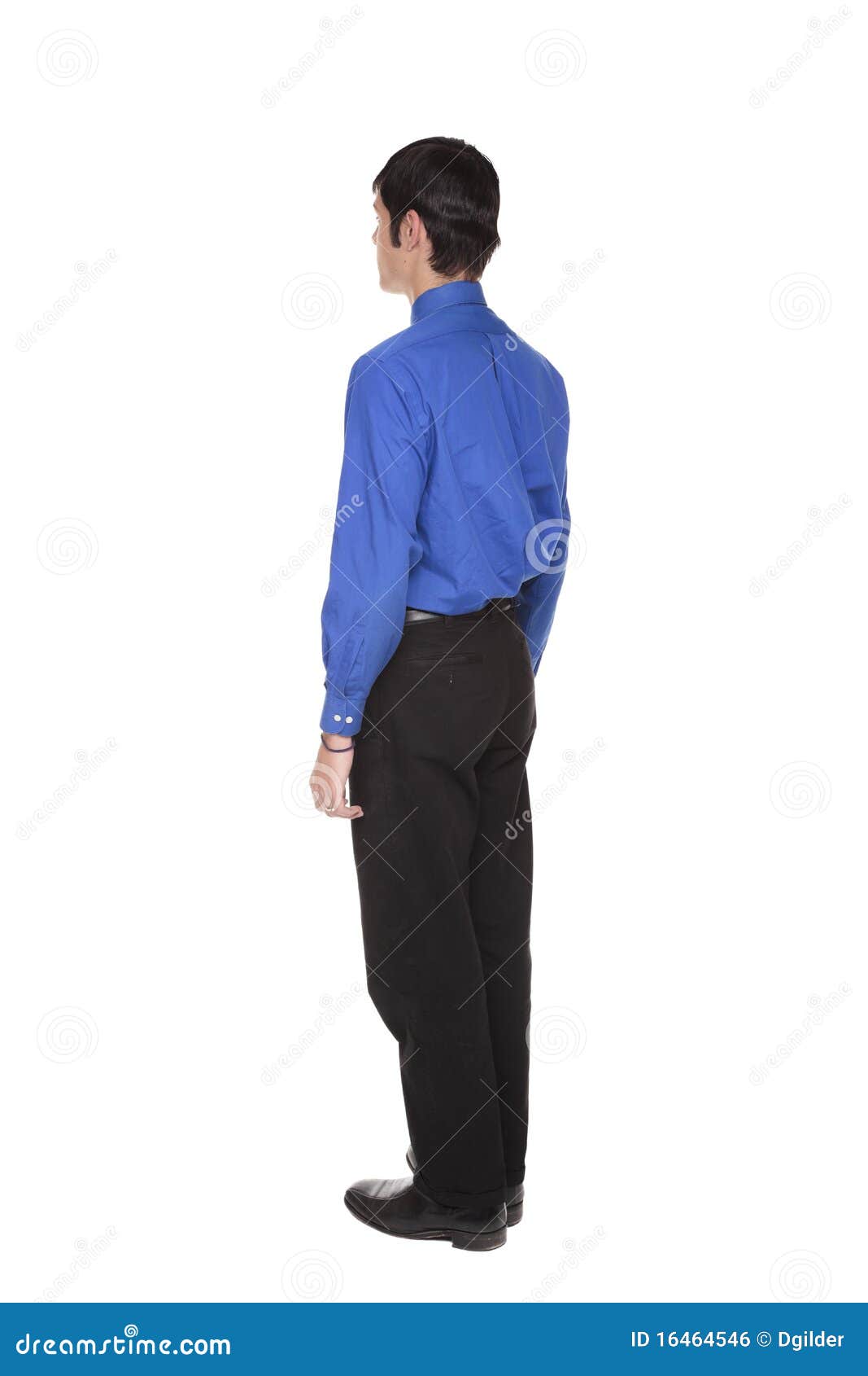 Businessman Standing with Arms at Sides Rear View Stock Photo - Image ...