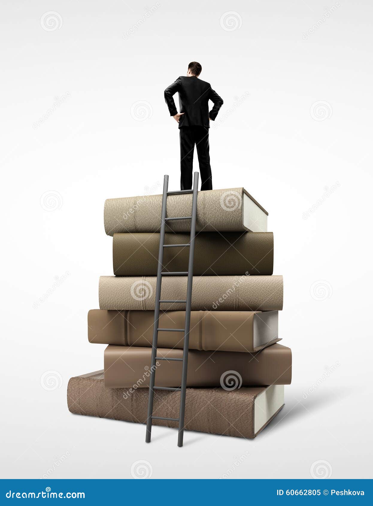 Businessman Standing on Books Stock Image - Image of collection ...