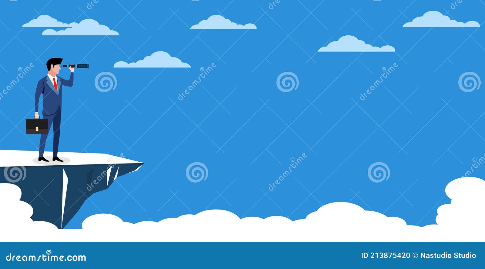 A Businessman Standing with a Camera Looking Forward. Business Vision ...