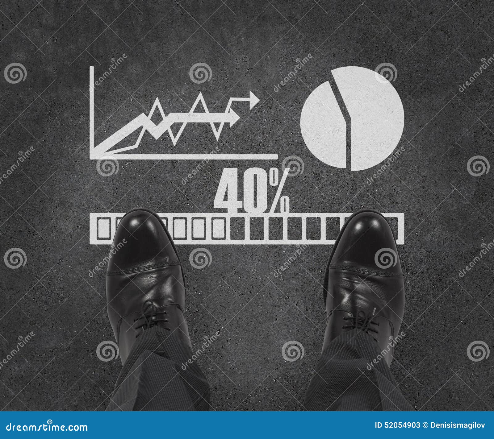 Businessman Standing on Chart Stock Image - Image of graphic ...