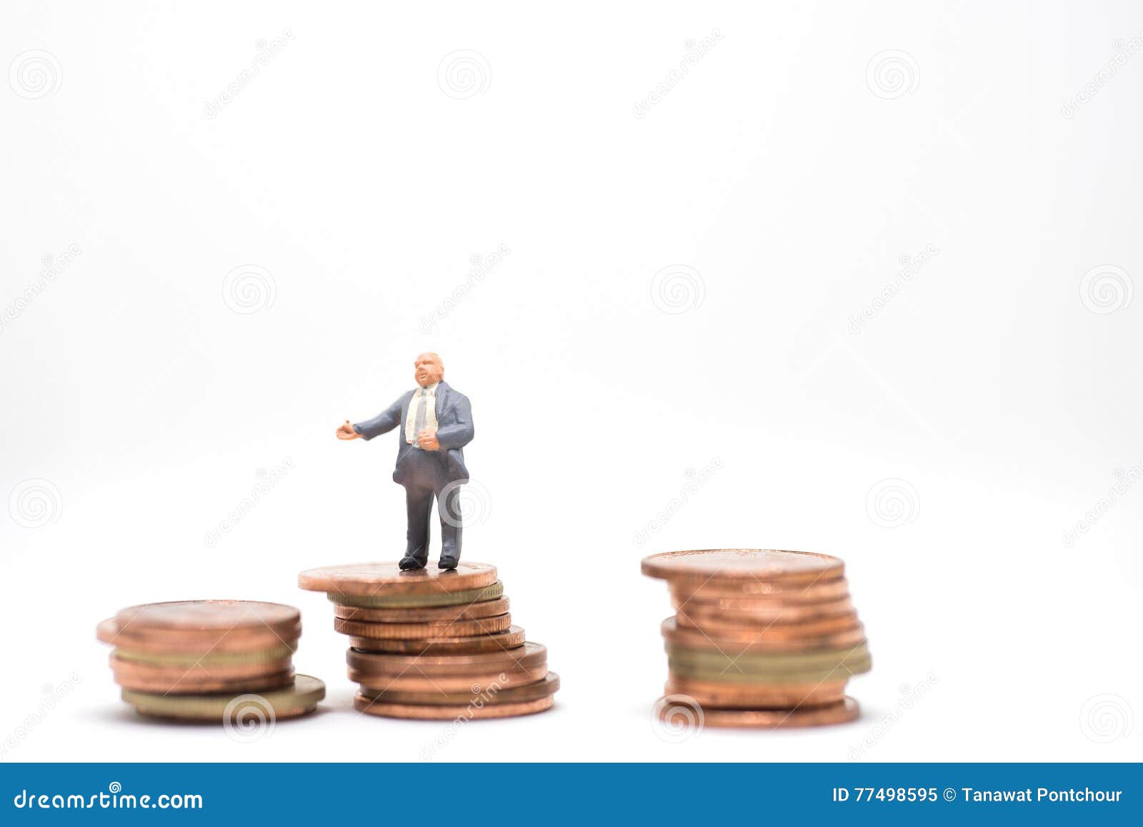 Businessman Standing on Coin Stock Image - Image of entrepreneur, boss ...