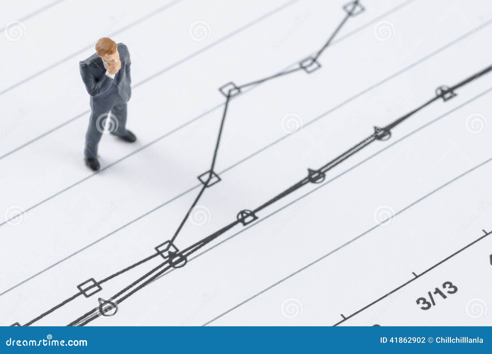 Businessman Standing on the Compare Graph Stock Photo - Image of ...