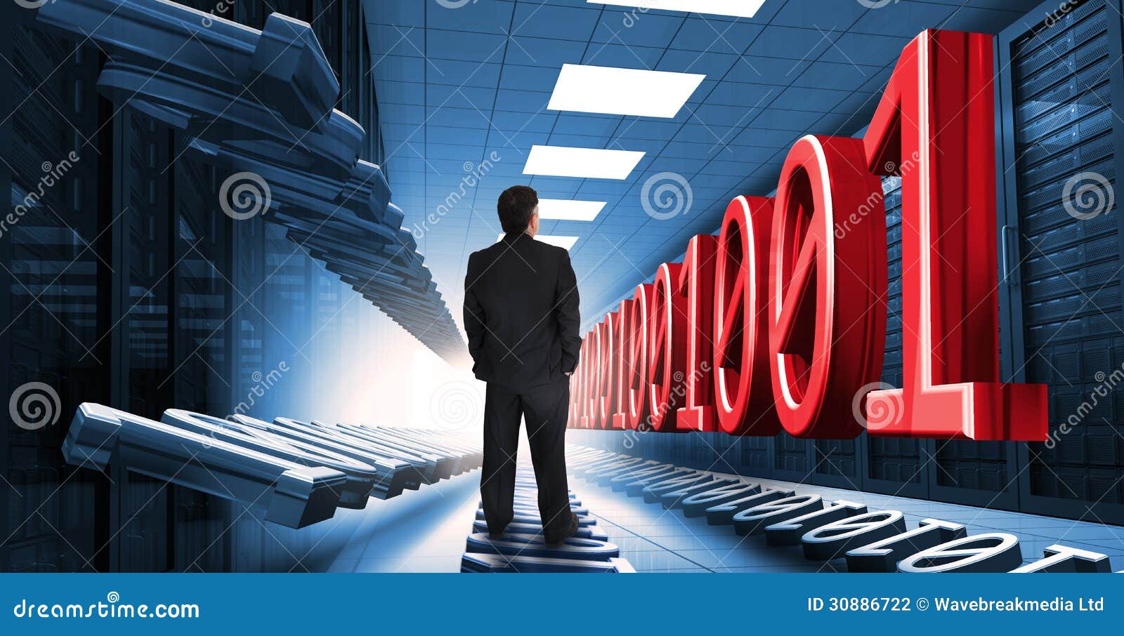 Businessman Standing in Data Center Stock Photo - Image of connection ...