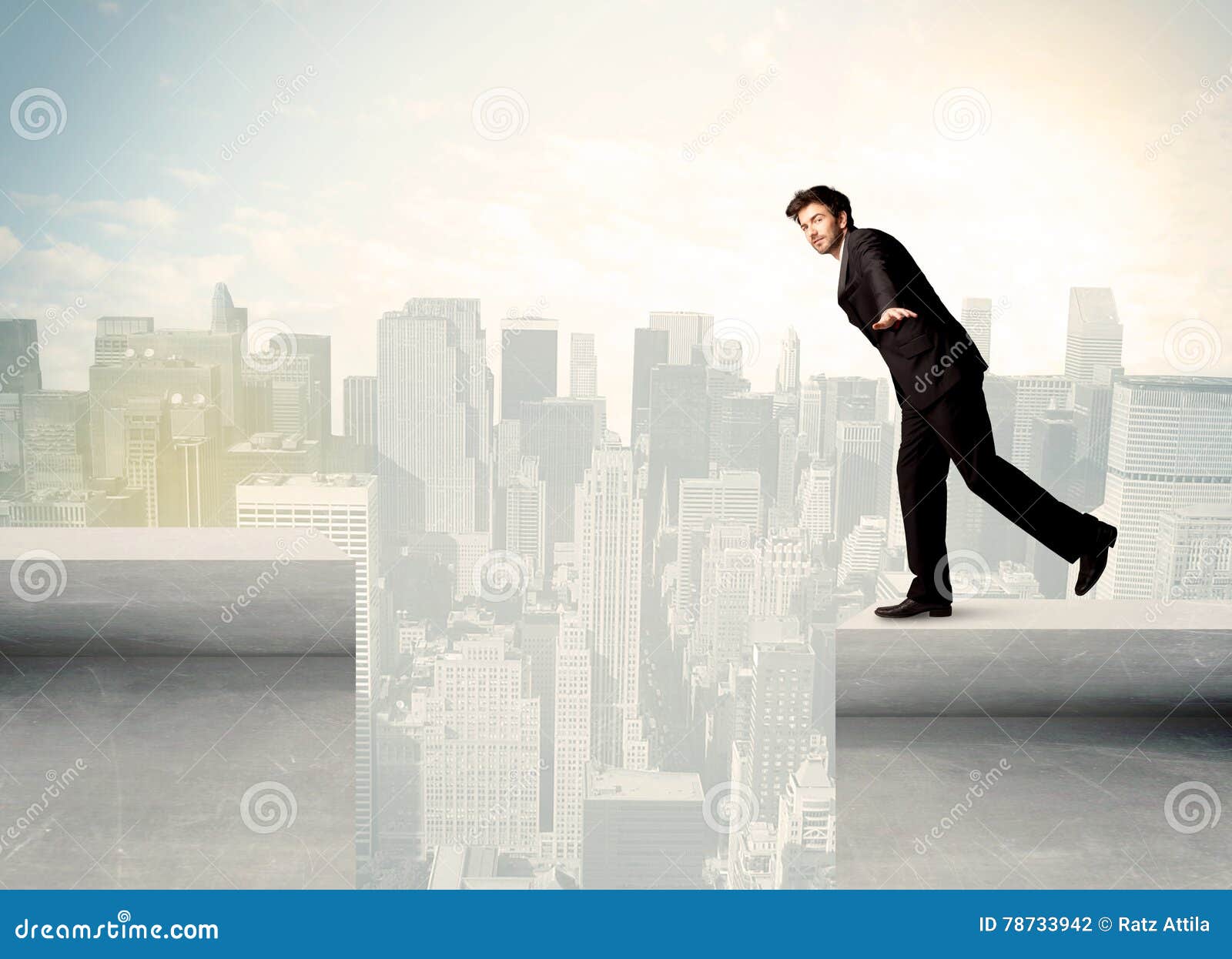 Man Standing On The Rooftop Royalty-Free Stock Photography ...