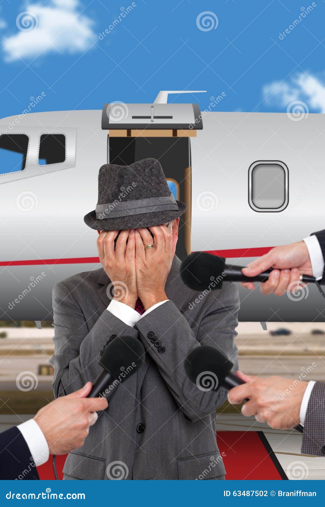 Businessman Standing in Front of Corporate Jet Stock Photo - Image of ...
