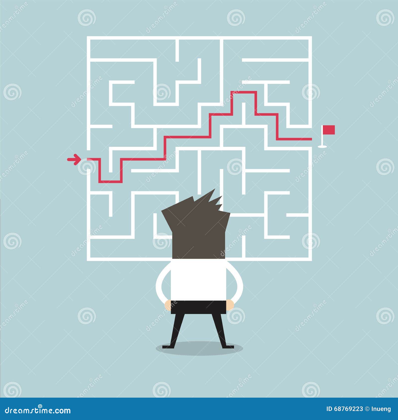 Businessman Standing in Front of a Maze with a Solution To Success ...