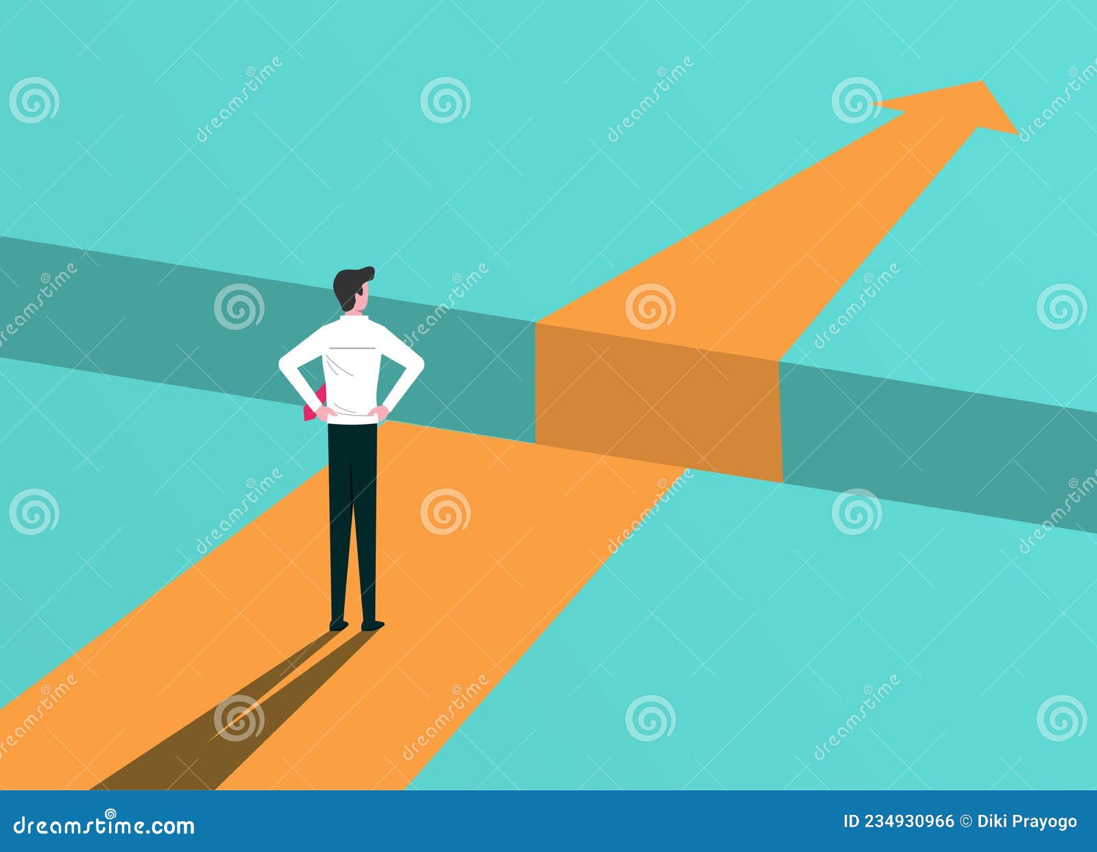 Businessman Standing in Front of Obstacles. Problem and Overcoming ...