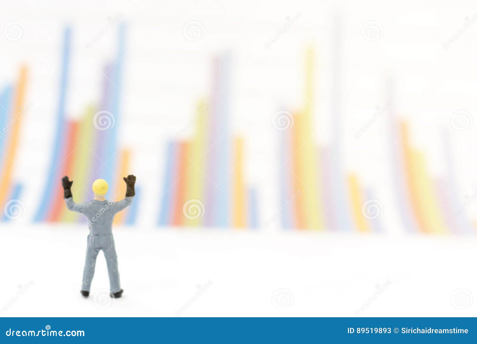 Businessman Standing on a Graph Chart Stock Image - Image of work ...