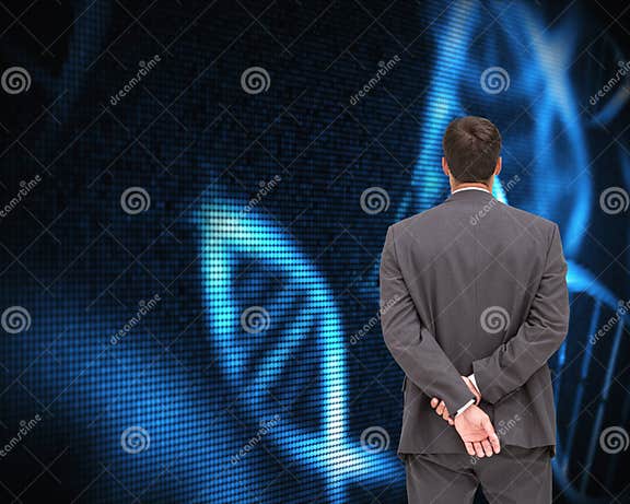 Businessman Standing with Hands Behind Back Stock Image - Image of ...