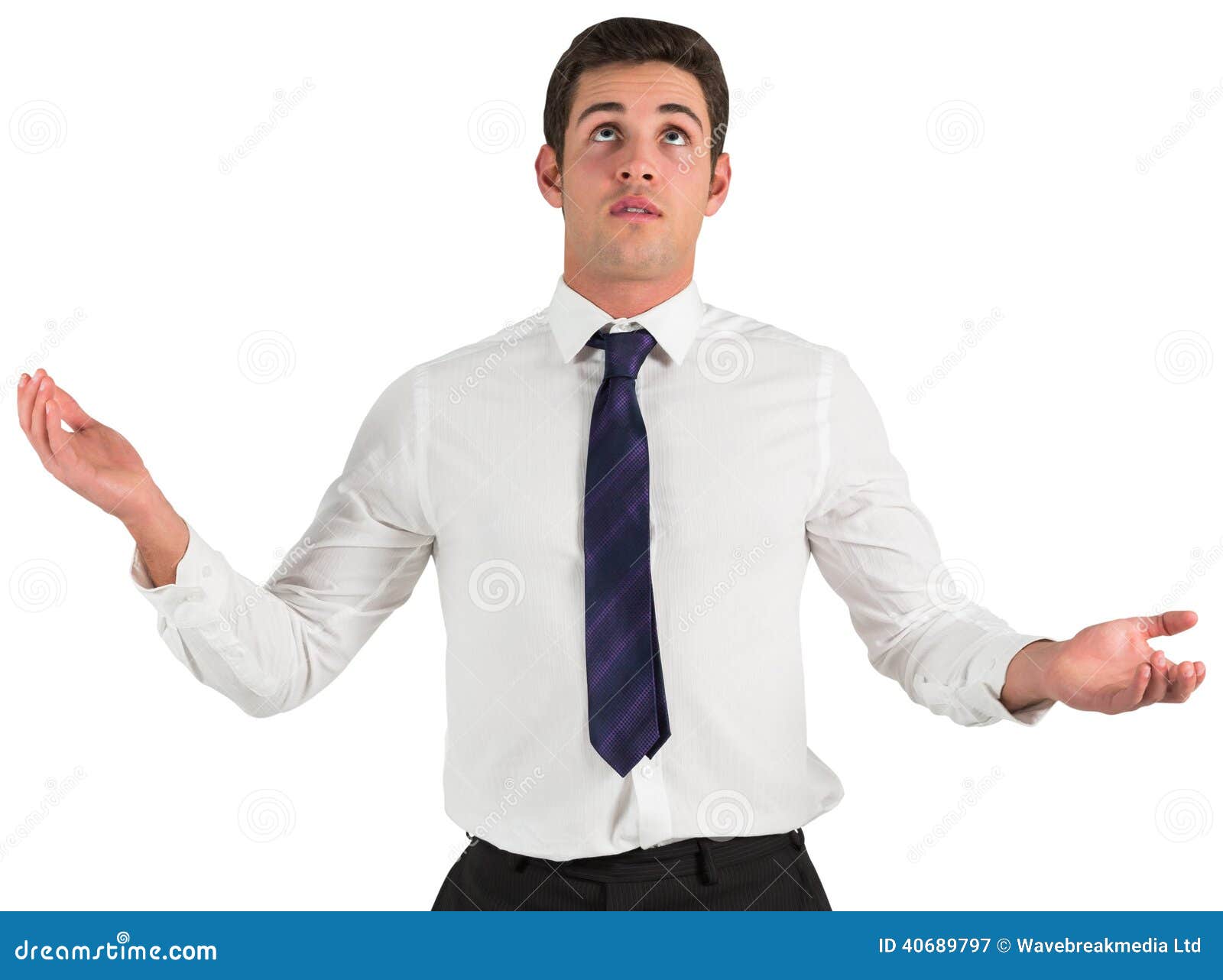 Businessman Standing with Hands Out Stock Image - Image of looking ...