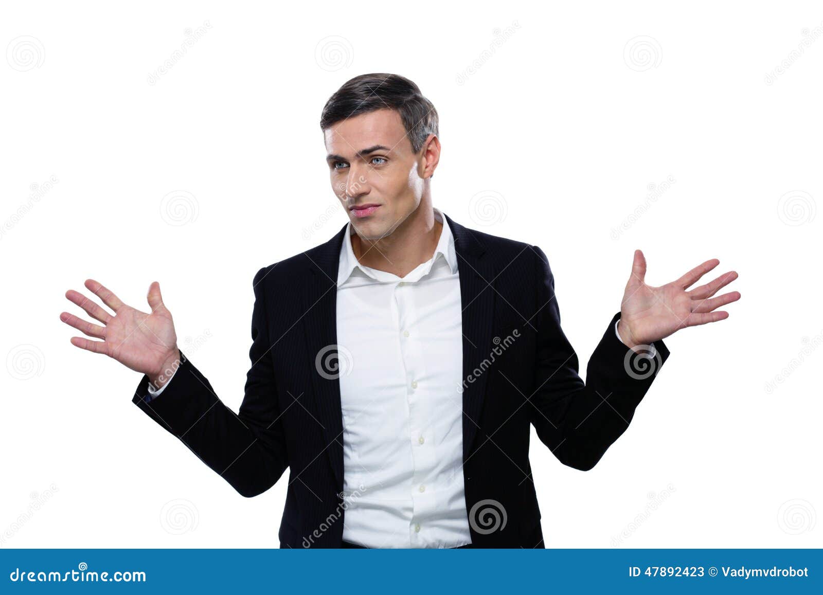 Businessman Standing with Hands on the Sides Stock Image - Image of ...
