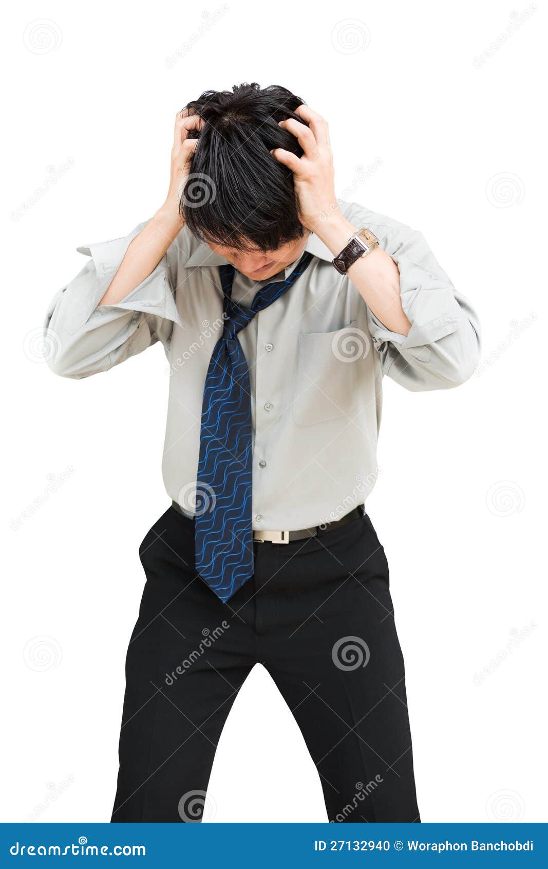 Businessman Standing Head Down Stock Photo - Image of boss, isolated ...