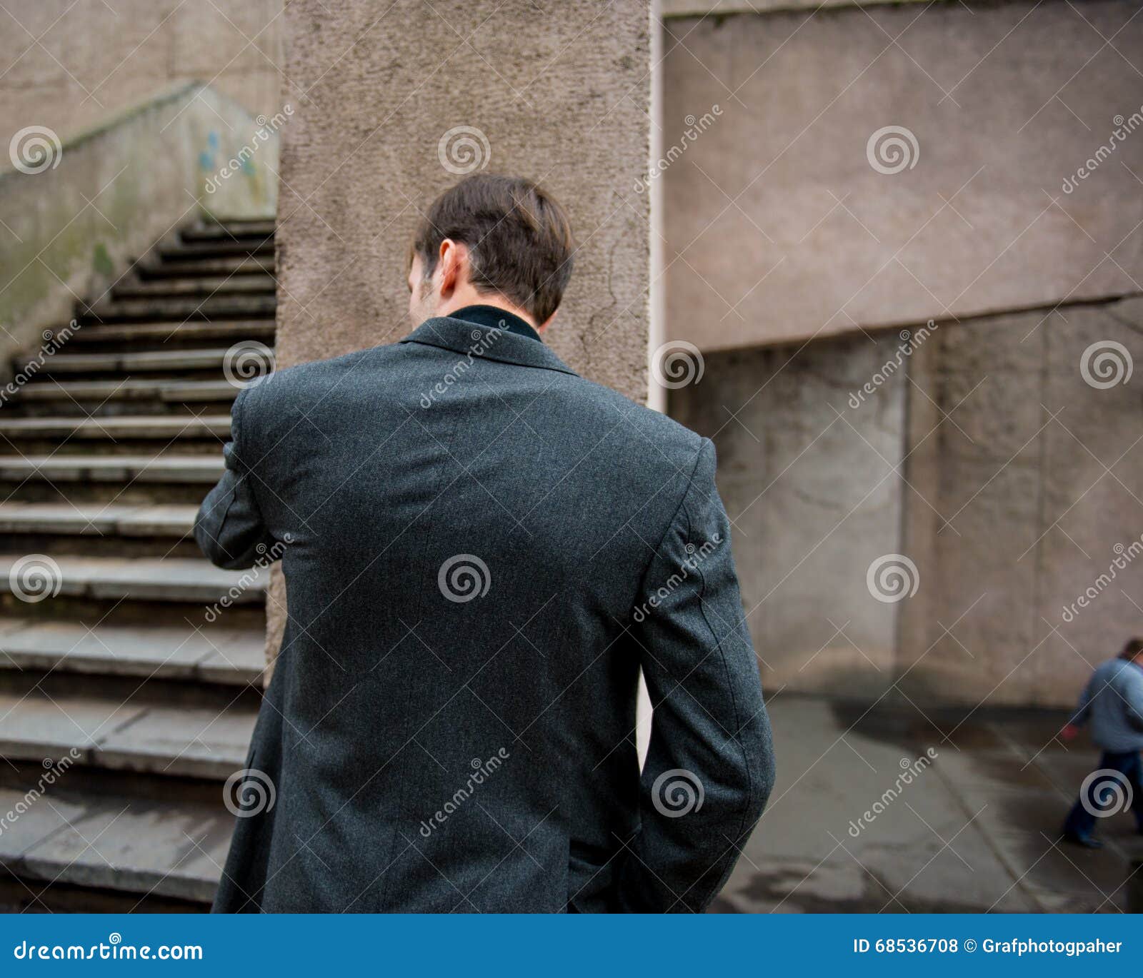 Businessman Standing with His Back Stock Photo - Image of view, black ...