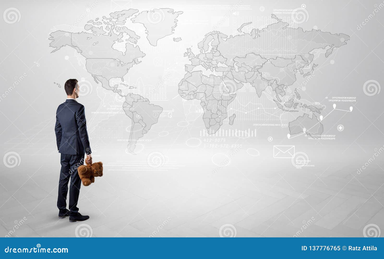 Man Looking at Map with Objects in His Hand Stock Image - Image of ...