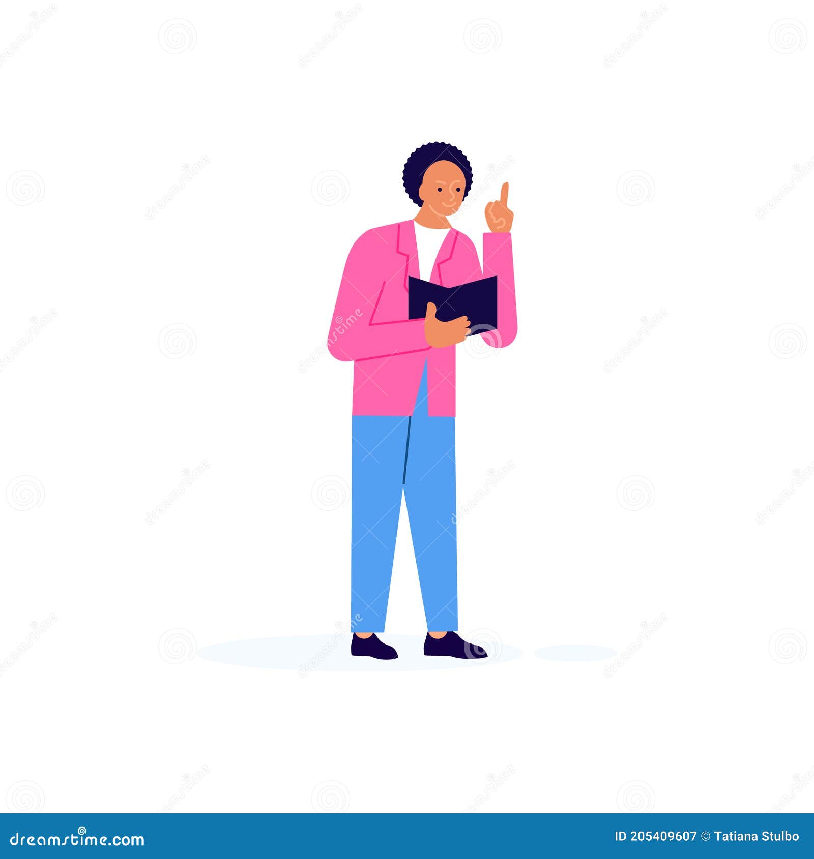 Businessman Standing and Looking at Document Stock Vector ...