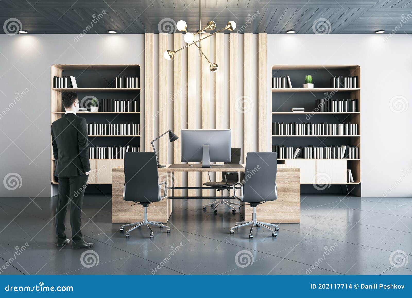 Businessman Standing in Modern Ceo Office Stock Photo - Image of modern ...