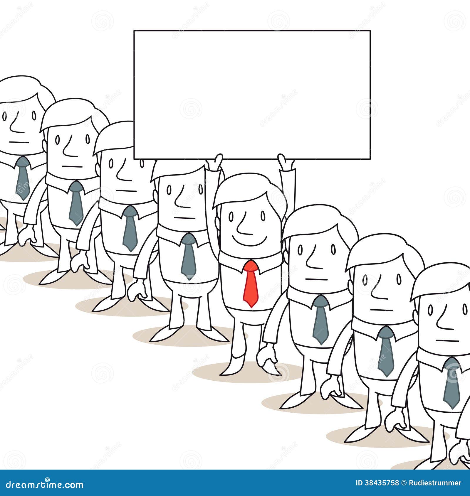 Businessman Standing Out of Crowd with Sign Stock Vector - Illustration ...