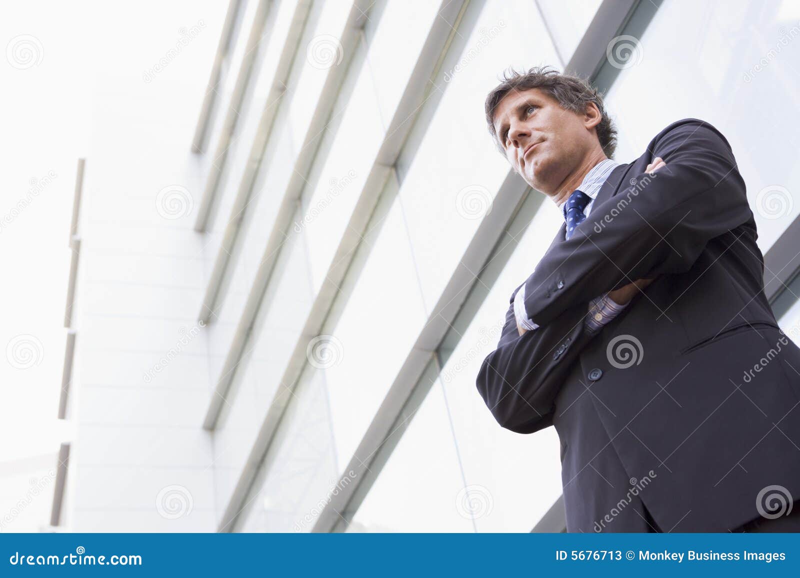 Businessman Standing Outdoors by Building Stock Image - Image of ...