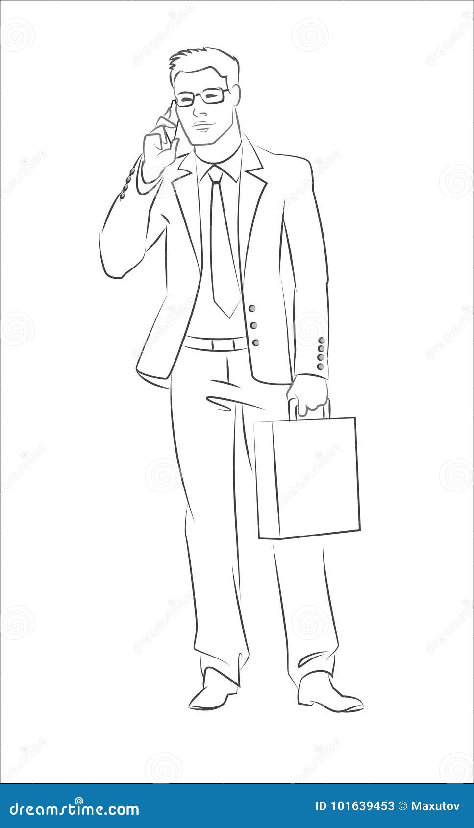 Businessman Standing. Outline Sketch Stock Vector - Illustration of ... Businessman Standing. Outline Sketch Stock Vector - Illustration of ...