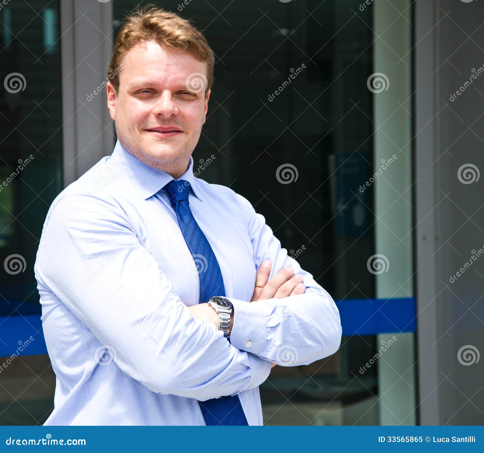 Businessman Standing Outside a Building Stock Image - Image of ...