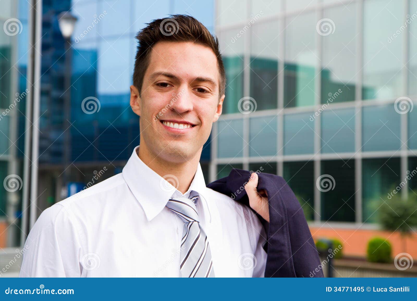 Businessman Standing Outside a Building Stock Image - Image of ...