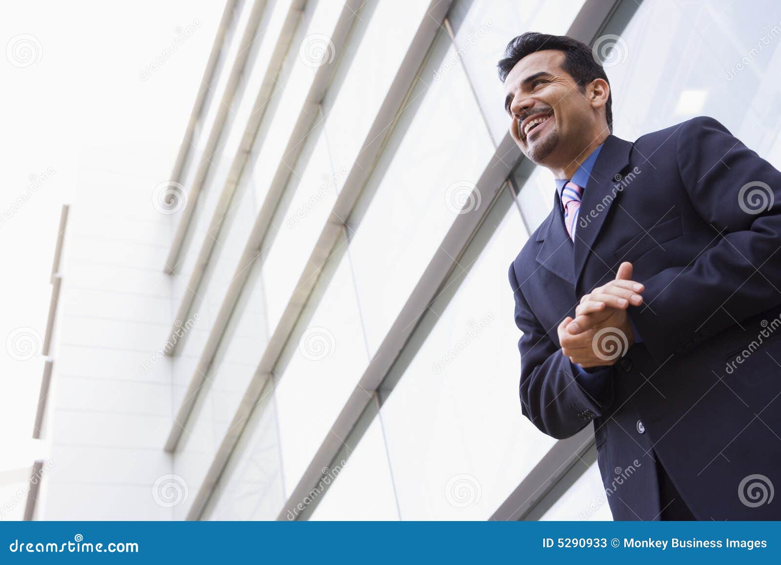 Businessman Standing Outside Office Building Stock Image - Image of ...