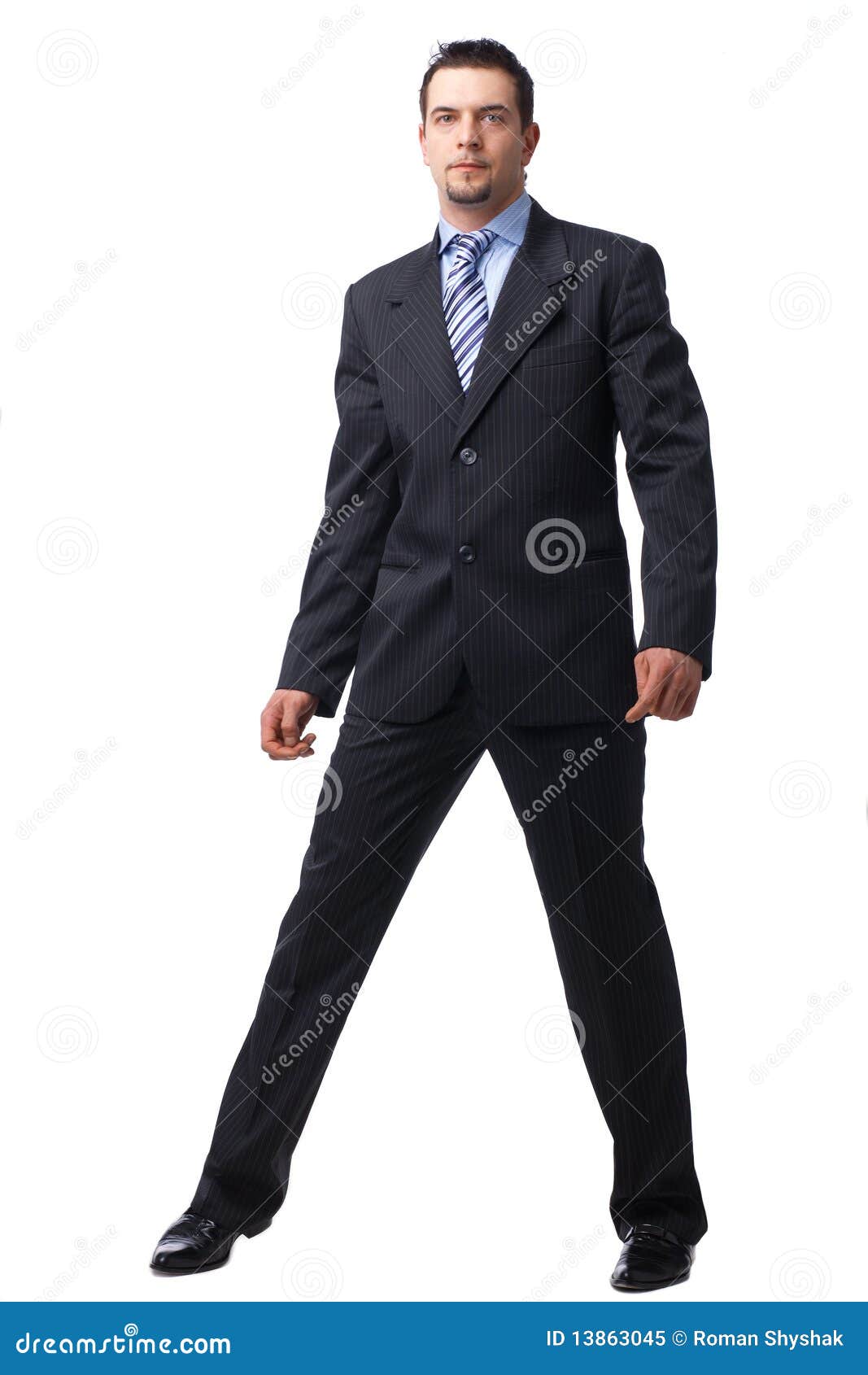 Businessman Standing Over White. Stock Image - Image of professional ...