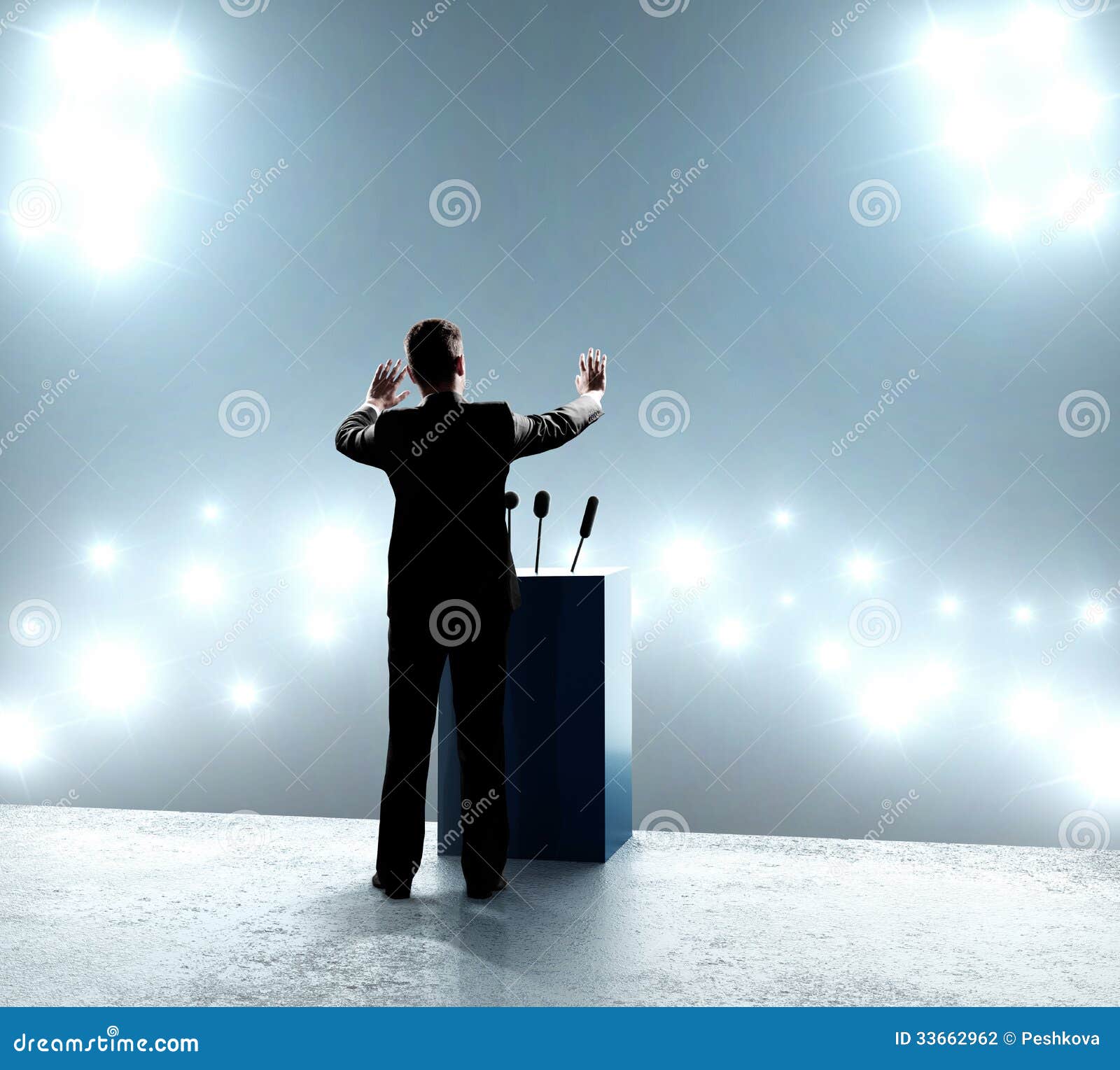 Businessman Standing on Podium Stock Photo - Image of businessmen ...