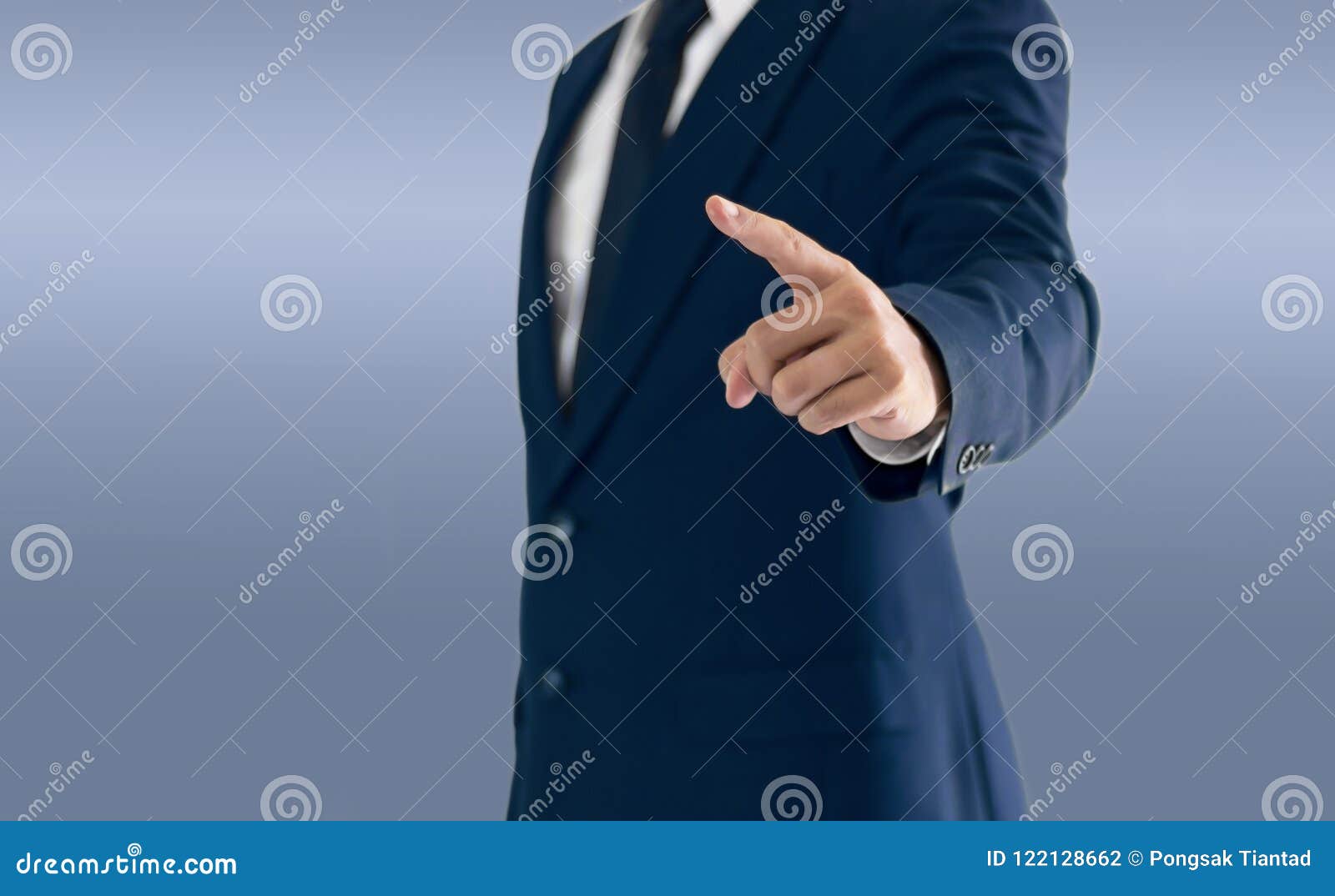A Businessman is Standing and Pointing Hand. Stock Photo - Image of ...