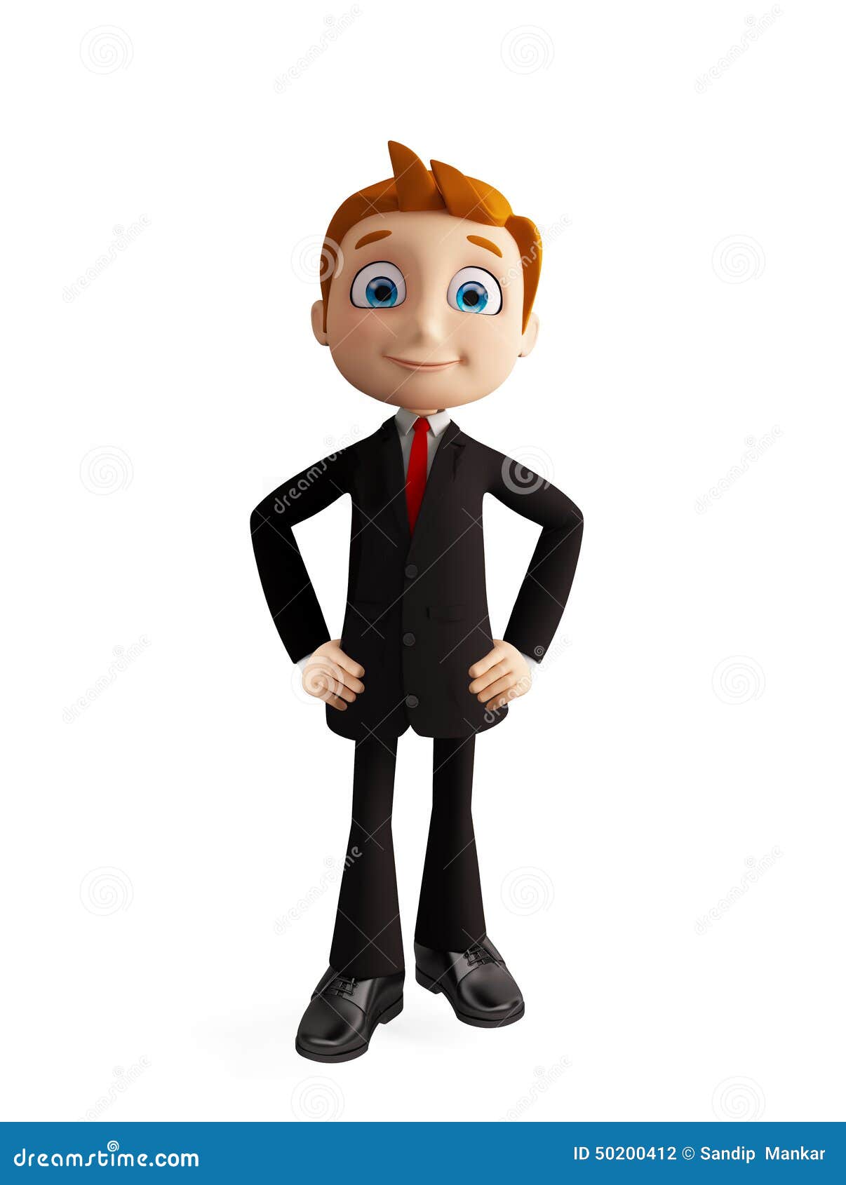 Businessman with Standing Pose Stock Illustration - Illustration of ...